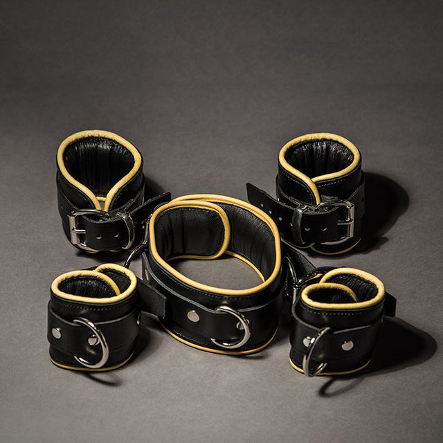 Piped Leather Restraint Set at Fetters | Your BDSM Store for Quality ...